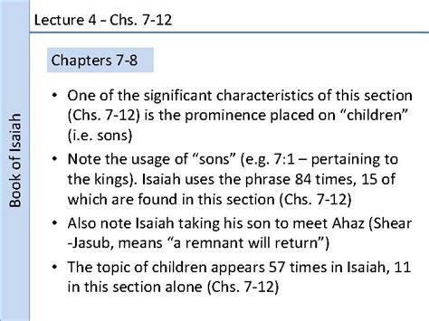 The Book Of Isaiah Lecture 4 Chs 7