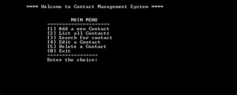 Contact Management System Project In Cc With Source Code And Report