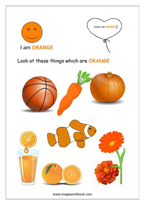 Free Color Orange Worksheets
