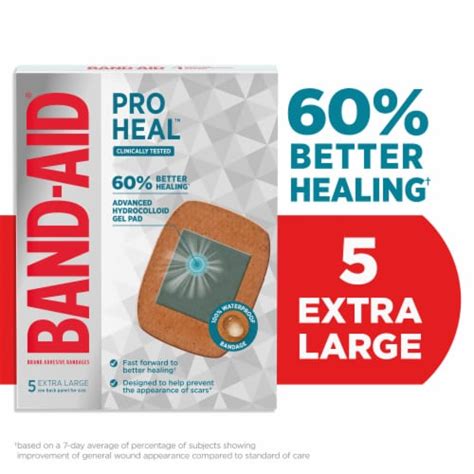Band Aid Brand Extra Large Pro Heal Bandages Hydrocolloid Pads 500