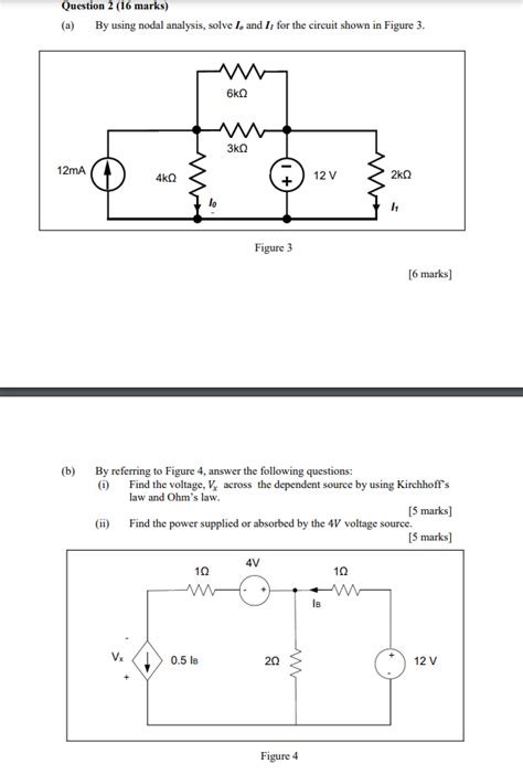 Solved Question 2 16 Marks A By Using Nodal Analysis