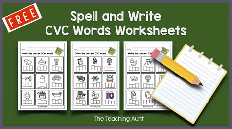 Cvc Words Worksheets For Kindergarten The Teaching Aunt