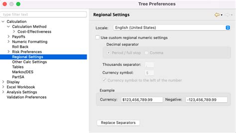 Regional International Numeric Settings