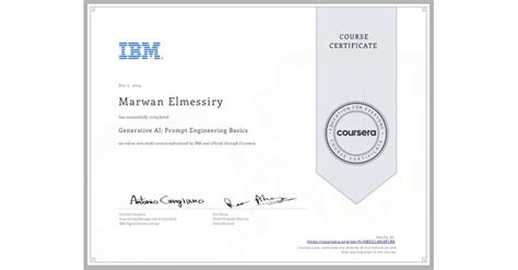 Marwan Elmessiry On Linkedin Completion Certificate For Generative Ai Prompt Engineering Basics