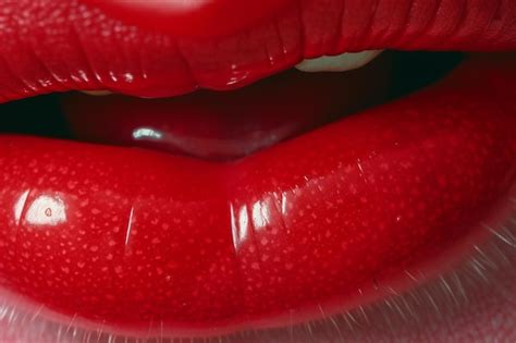 Premium Ai Image A Close Up Of A Red Lip With A White Background