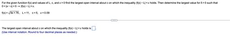 Solved For The Given Function F X And Values Of Chegg