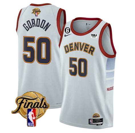 Mens Denver Nuggets 50 Aaron Gordon White 2023 Finals Icon Edition