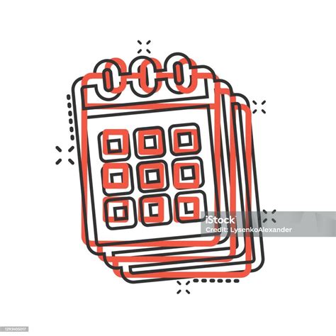 漫畫風格的日曆圖示議程卡通向量圖在白色隔離背景計劃計劃器飛濺效應業務概念向量圖形及更多一週圖片 一週 事件 個人備忘錄 Istock