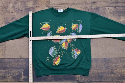 Vintage 1990s Village Fair Fall Leaves Graphic Crewneck Nature Print