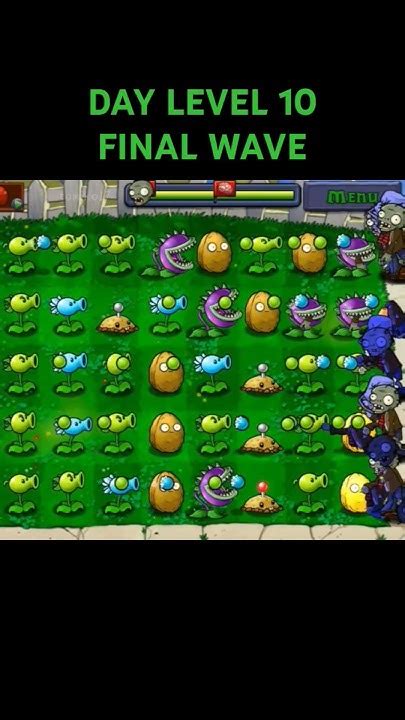 Pvz Day Level 10 Final Wave Plantsvszombies Pvz Pvzgameplay Youtube