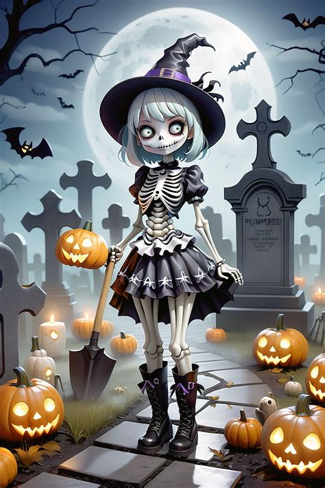 Download Ai Generated Skeleton Girl Royalty Free Stock Illustration