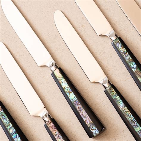The Decor Remedy All Purpose Knives Set Of 6 Semi Precious Abalone