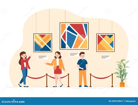 Galería De Arte Sobre El Museo De Exposición De Visitantes Que Ven