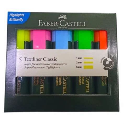 Bright Fluorescent Ink Semi Broad Faber Castell Highlighter Marker At