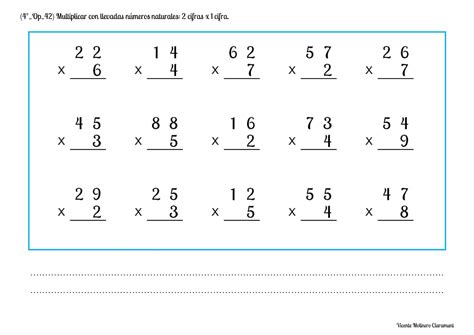 Multiplicar Llevando Cifras Por Cifra Ejercicios PDF
