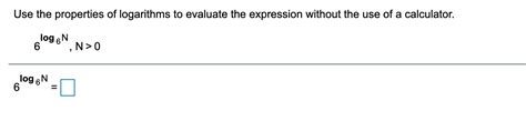 Solved Use The Properties Of Logarithms To Evaluate The Chegg