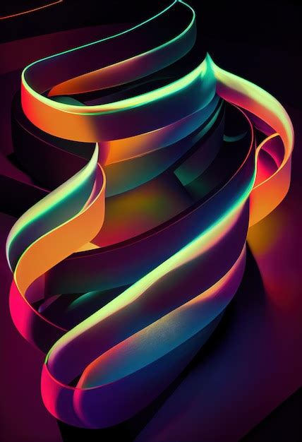 Premium Photo Abstract Colorful Glowing Light Curves On Black
