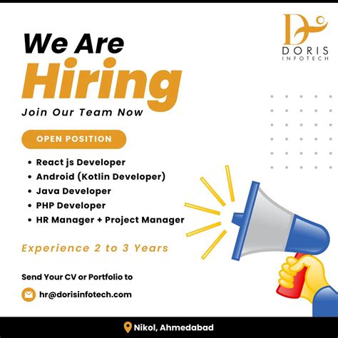 📢 hiring alert 🌍 doris infotech