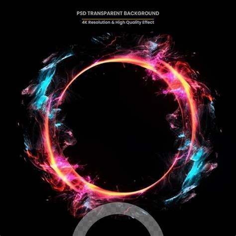 Premium Psd Circle Of Light Element Spinning Light Particles Title