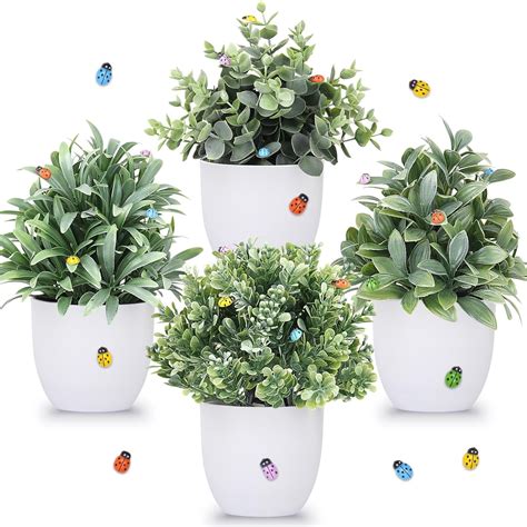 Artificial Potted Plants Mini Fake Plants With Pots 3 Pack Small