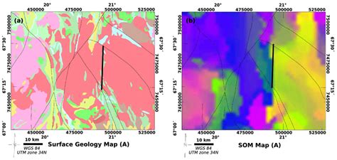 The Surface Geology Map A And Som Map B For The Selected Area