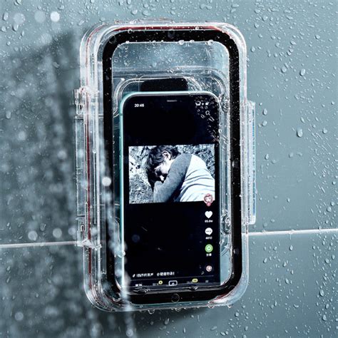 Wall Mounted Waterproof Shower Phone Holder With Anti Fog And Touch Scr