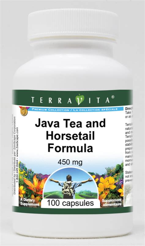 Té De Java Y Cola De Caballo 450mg 100 Cápsulas Terravita