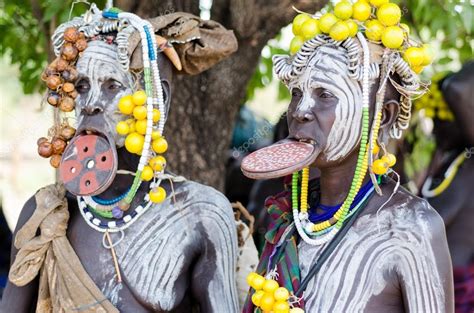 Mursi Women With Lip Plates Stock Editorial Photo © Luisapuccini