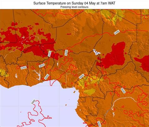 Nigeria Surface Temperature On Sunday 19 Sep At 1pm Wat
