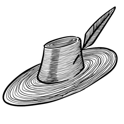 Ilustración de vector de sombrero de mujer dibujado a mano Vector Premium
