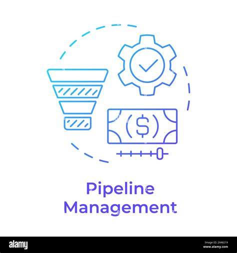 pipeline management blue gradient concept icon stock vector image and art