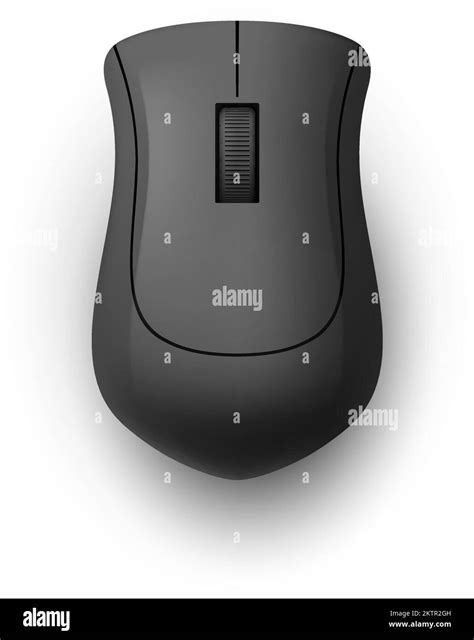 Black Realistic Wireless Computer Mouse Top View Technology Concept Matte Finish Soft Touch