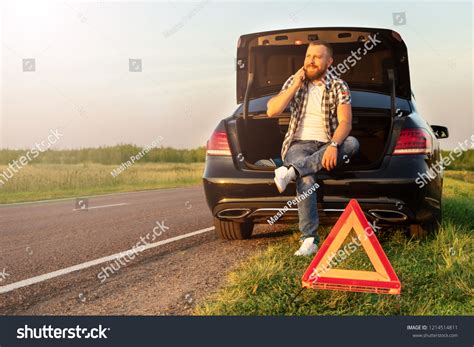 Man Car Broke Down On The Road Over 1777 Royalty Free Licensable