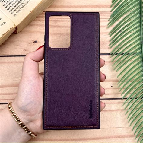 قاب گوشی Galaxy Note 20 Ultra سامسونگ کلاسیک برند Dadoo دادوو چرمی دوخت دار اورجینال رنگ بنفش