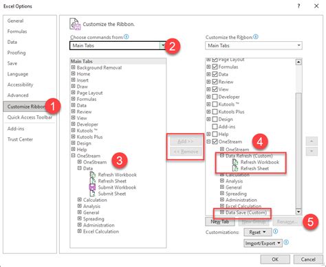 Excel Addin Tip To Customize Your Onestream Ribbon Separate Button Save Worksheet And Refresh