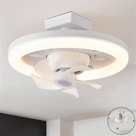 Fannehonne Socket Ceiling Light Bulb Fan With Remote 12 In30w Led