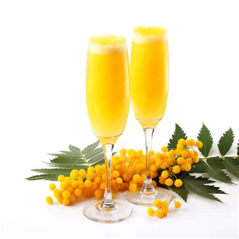 Tasty Mimosa Isolated On White Background Premium Ai Generated Image