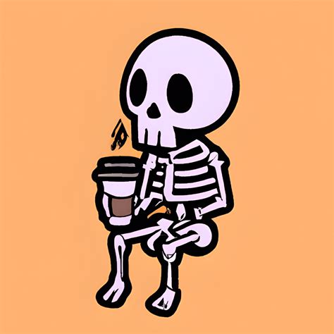 Skeleton Sitting Kawaii Chibi Graphic · Creative Fabrica