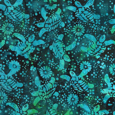 Island Batik Fabrics Turtle Cove Turtle Teal Hancocks Of Paducah