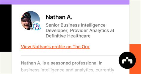 Nathan A Senior Business Intelligence Developer Provider Analytics At Definitive Healthcare