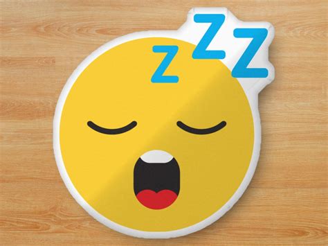 Sleeping Emoji Custom Shaped Pillow Personalized Stuffed Sleep Round