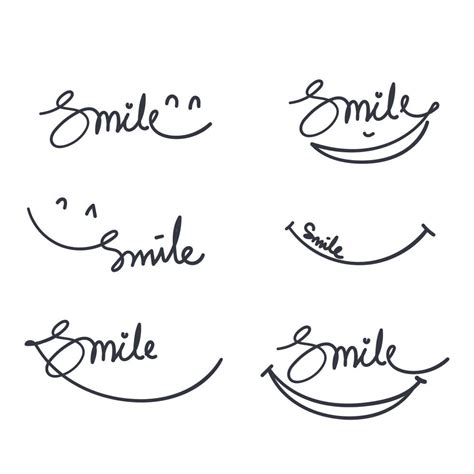 Hand Drawn Doodle Hand Lettering Smile Illustration Vector 16138372
