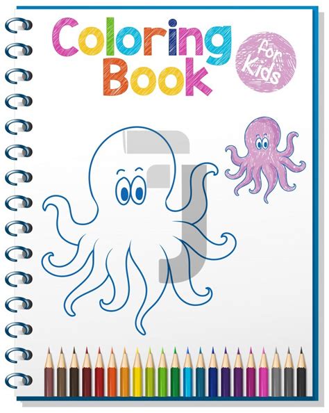 دانلود وکتور برگه رنگ آمیزی نقاشی اختاپوس دانلود رایگان فایل لایه باز، Psd، وکتور، لوگو و موکاپ