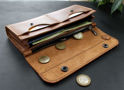 Womens Wallet Real Leather Wallet Long Leather Wallet Etsy