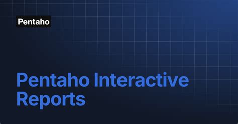 Pentaho Interactive Reports Pentaho