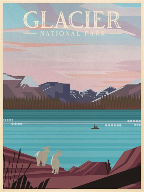 Glacier National Park Poster By Larica Lim Winter Museo