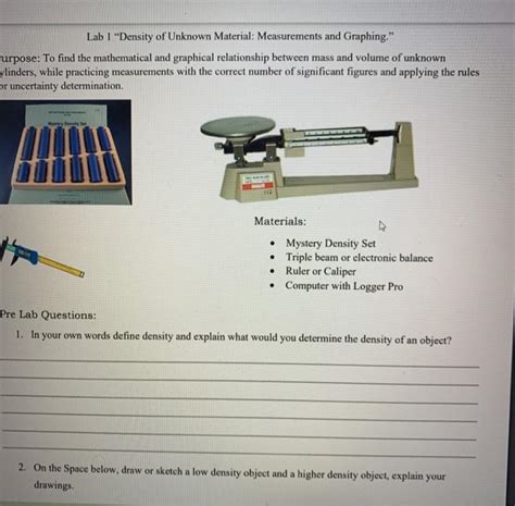 Solved Lab Density Of Unknown Material Measurements And Chegg