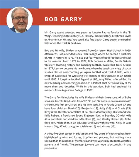 Bob Garry Lincoln High School Hall Of Fame