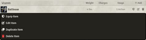 Item Context Menu With Option To Duplicateclone Items Features And Spells · Issue 1970