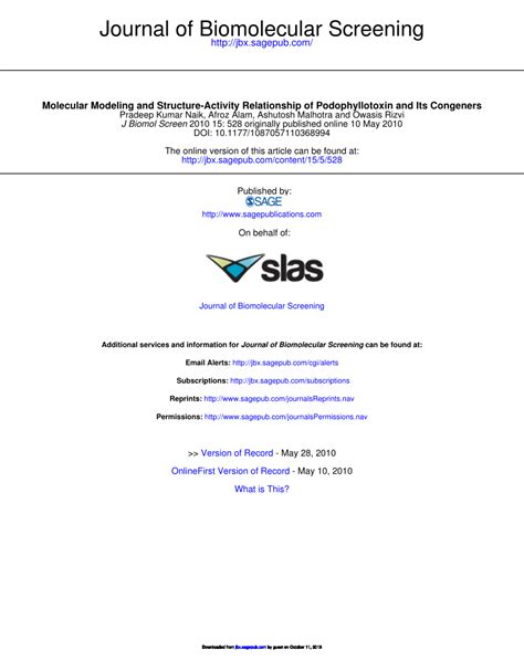 Pdf Molecular Modeling And Structure Activity Relationship Of